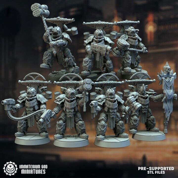 set of 7 Black steel Gladiators – Renown Gaming